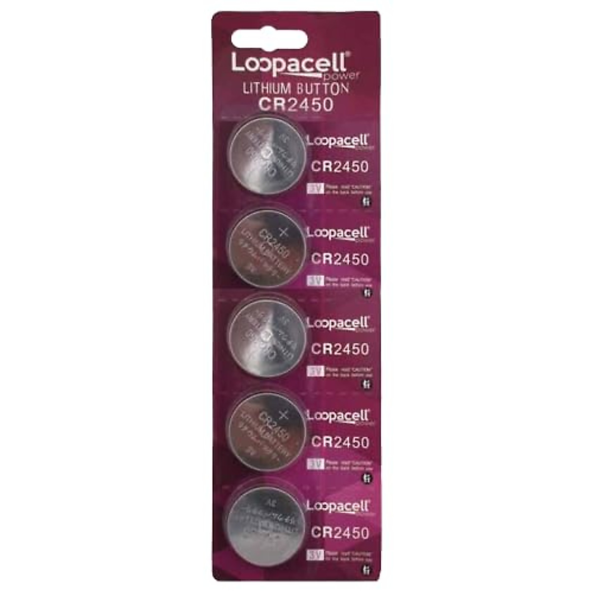 LOOPACELL Lithium 3V Batteries CR2450 5 Pack