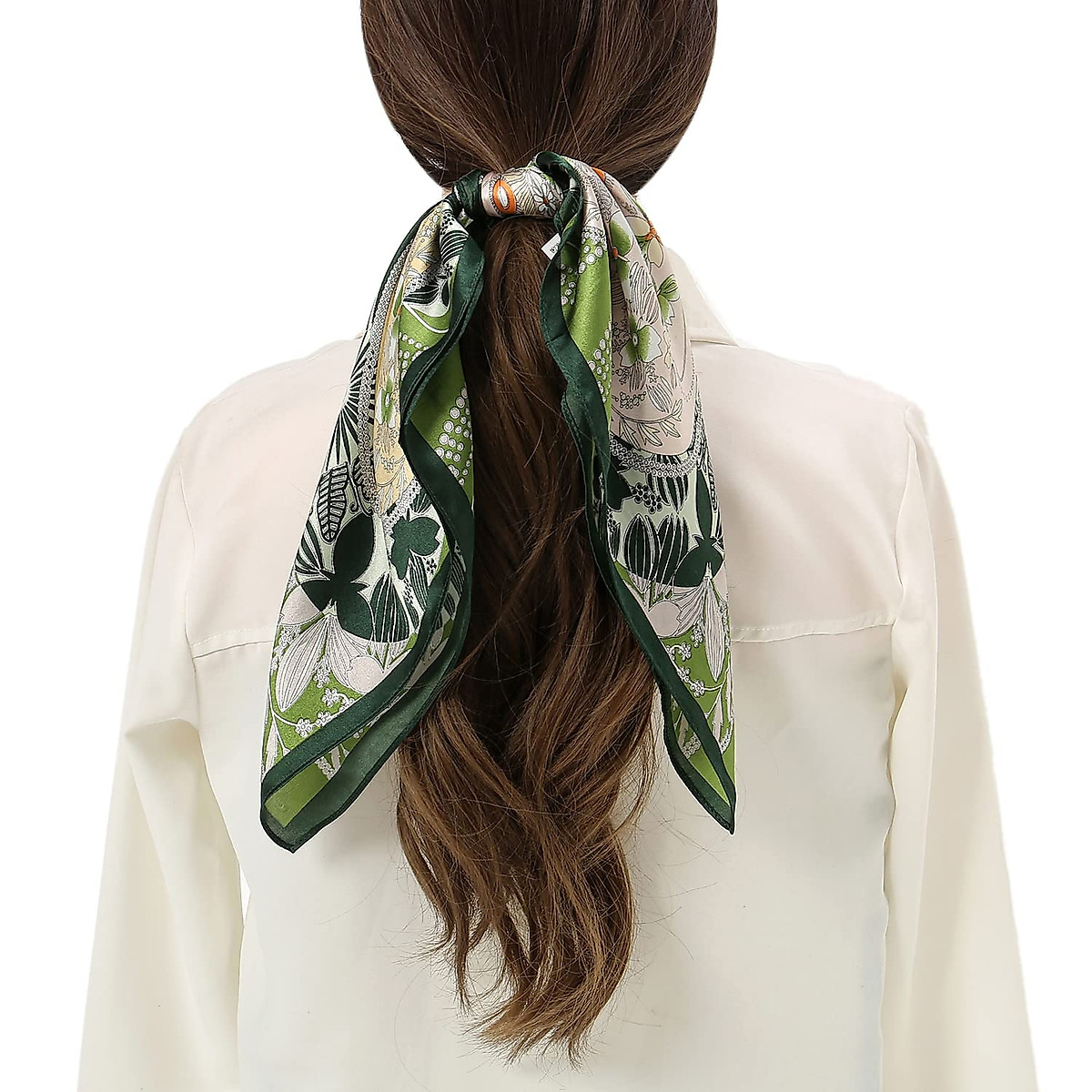 RIIQIICHY Mulberry Silk Scarf Head Scarf for Women Hair Scarf Silk Scarf for Hair Wrapping at Night 21 × 21 inches