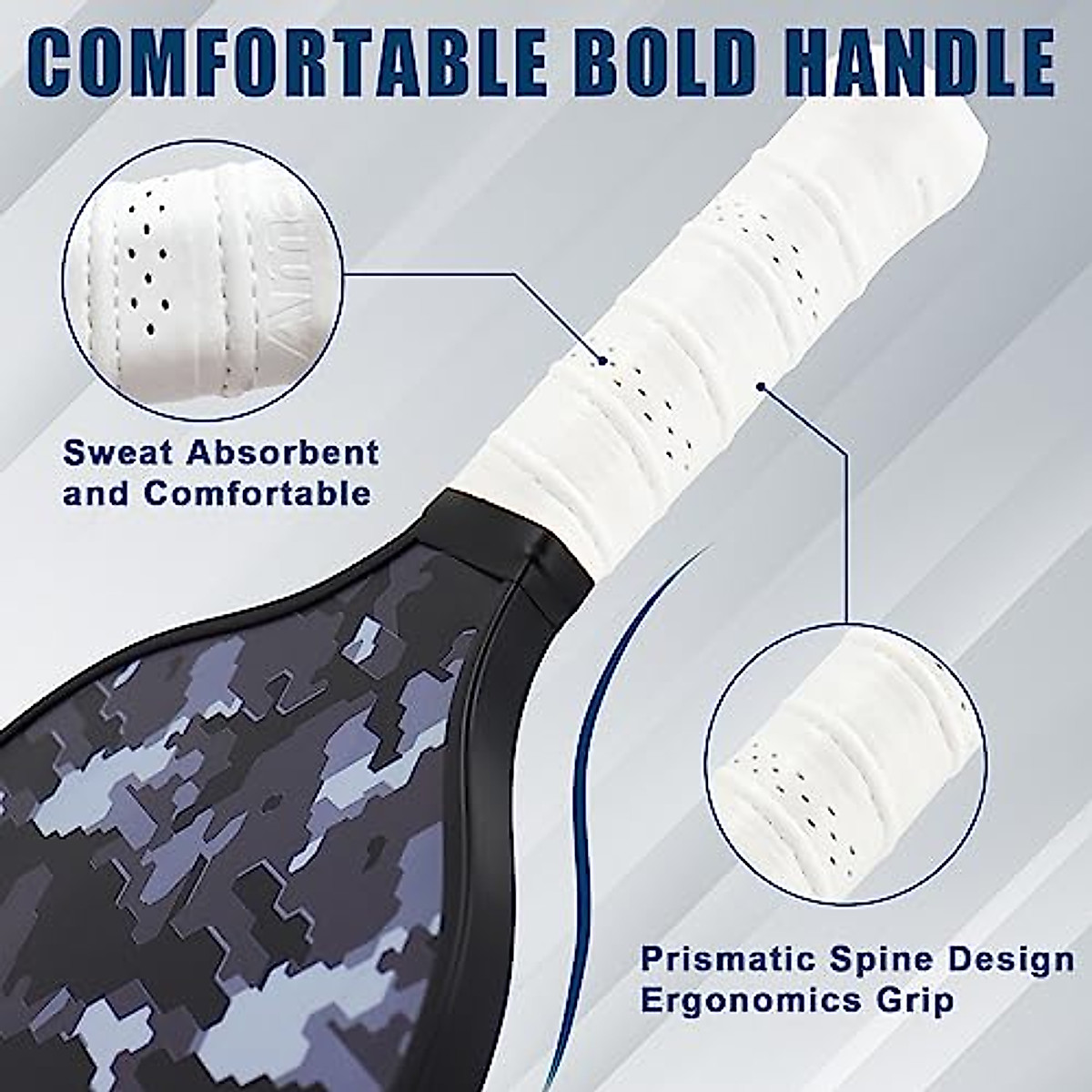 INSUM Camouflage Graphite Fiberglass Pickleball Paddles - Set of 4 Lightweight Paddles,4 Pickleball Balls,4 Overgrips with Cover Bag Pickleball Multiple Colors for Beginner