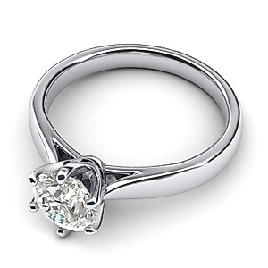 Sterling Silver 2.0 CT Classic 6-Prong Solitaire Simulated Diamond Engagement Ring Promise Bridal Wedding Ring (5)