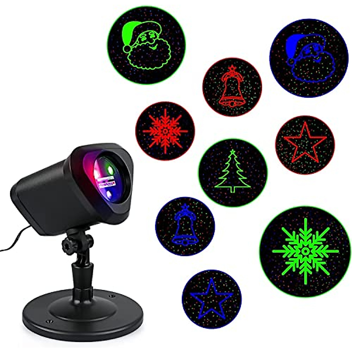 TOFU Christmas Laser Lights, RGB Christmas Laser Lights Projector, 6 Patterns Landscape Projector Spotlights with Remote,Decoration for Outdoor Indoor Garden Christmas Holiday