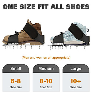 Leweio Epoxy Floor Spiked Shoes -Metal Plate Gunite Spiked Screeding Shoes with 3/4” Short Spikes Perfect For Epoxy Resin