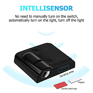 2Pcs Car Door Lights Logo Projector, Wireless LED Car Door Paste Welcome Courtesy Light, Holeless Magnet Sensor Ghost Shadow Welcome Lamp, Naruto Sharingan Light Accessories (Sharingan #1)