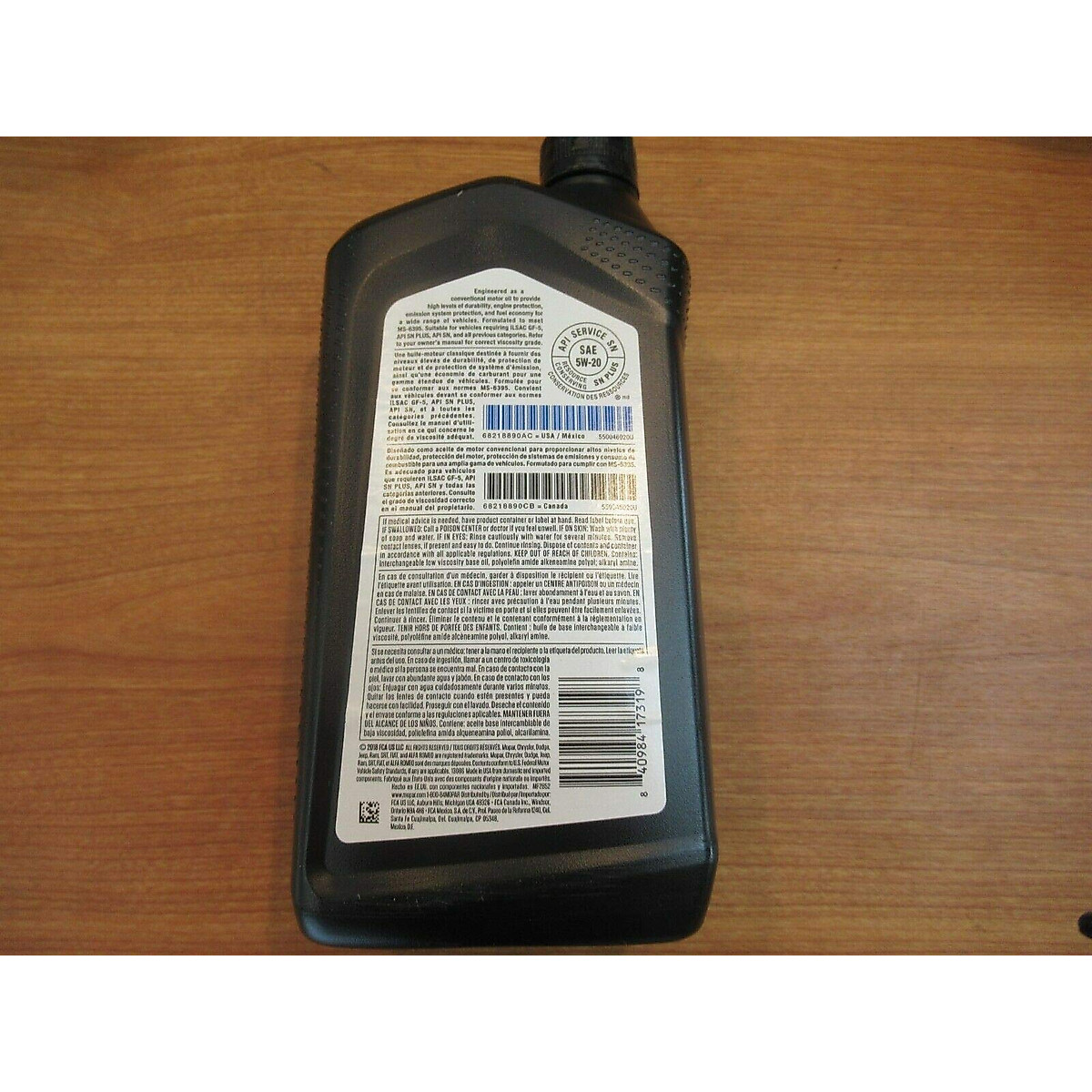 Ram Promaster 3.6L 6Qts. Mopar MaxPro 5w20 Oil & Filter Change Kit OEM