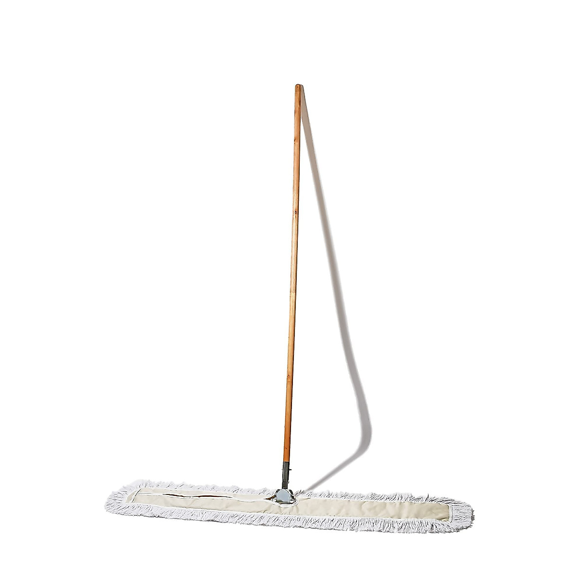 48 Inch White Dust Mop with Wood Handle and 48 Inch Dust Mop Refill Bundle - 1 Mop Sets and 4 Refills