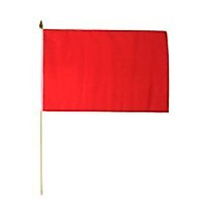 One Dozen Red 12x18in Stick Flags.