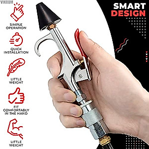 Air Compressor Hose Nozzle Heavy Duty - Air Nozzle for Air Compressor Blower Nozzle Cleaning Kit Stainless Steel Air Hose Metal Nozzle - Metal Pistol Nozzle Blow Gun for Compressor Hose Sprayer Nozzle