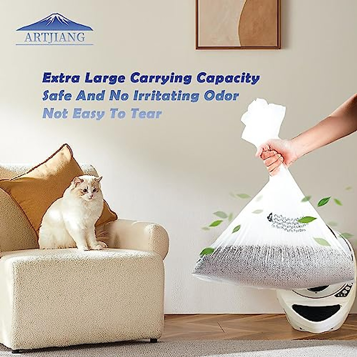 100Pack Litter Box Liner Bags for all Litter Box Automated, Waste Drawer Liner, 9-11 Gallons Liner Bags Custom Compatible with Litter Box Robot