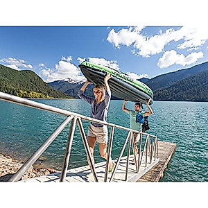 INTEX 68306EP Challenger K2 Inflatable Kayak Set: Includes Deluxe 86in Kayak Paddles and High-Output Pump – Adjustable Seat with Backrest – Removable Skeg – 2-Person – 400lb Weight Capacity