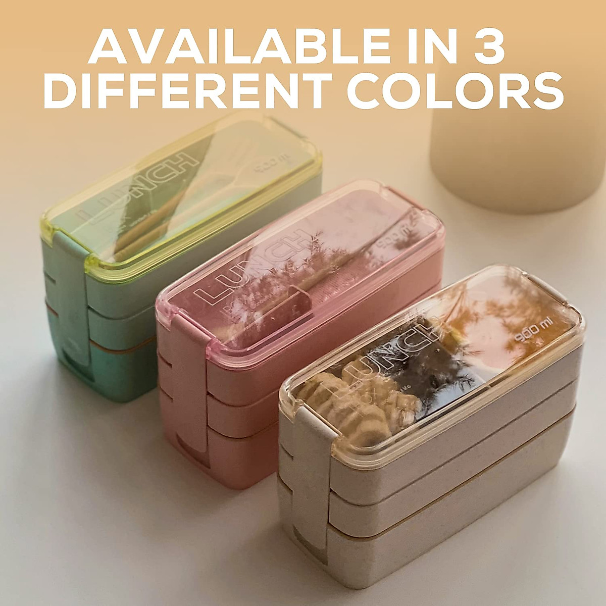 TARLINI Kids Bento Box | Leakproof Lunch Containers | Cute Lunch Boxes for Kids With Utensils, Chopsticks & Dividers | Bento Boxes for Adults, Dishwasher & Microwave Safe Japanese Bento