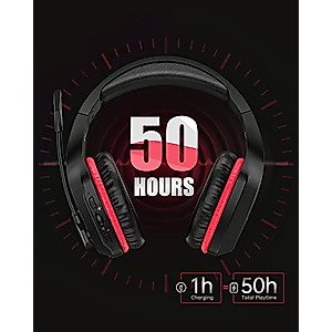 BEAVIIOO Wireless Gaming Headset with Microphone for PC PS4 PS5 Playstation 4 5, 2.4G Wireless Bluetooth USB Gamer Headphones with Mic for Laptop Computer