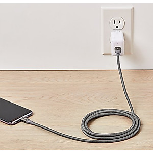 Amazon Basics USB-C to USB-A 3.1 Gen 1 Fast Charger Cable, Nylon Braided Cord, 5Gbps High-Speed for Apple iPhone 16/15, iPad, Samsung Galaxy, Tablets, Laptops, 6 Foot, Dark Gray