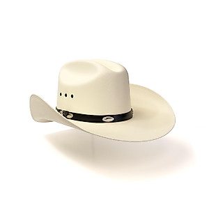 Western Express Natural Straw Cowboy Hat - Cattleman Style with Silver Conchos Hat Band | Cowboy & Cowgirl Hats for Men and Women