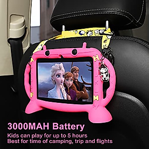 MengDash Kids Tablet, 7 inch Tablet for Kids 2-10, Educational Learning Toddler Tablet Android 11, 3GB RAM+32GB ROM Storage, Google Play Netflix YouTube, Baby Girl boy Gift (Red)