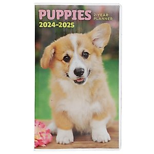 BCS 2-Year Miniature Monthly Planner Book for 2024-2025 (Puppies)