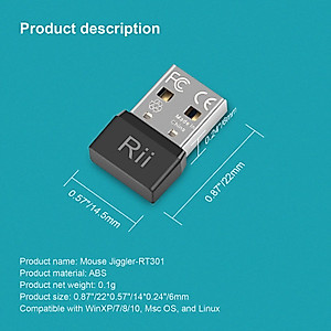 Mouse Jiggler,Undetectable Mouse Mover Jiggler Automatic Mouse Mover Wiggler USB Port for Computer Laptop,Simulate Mouse Movement to Keep Computer Awaking,Plug and Play