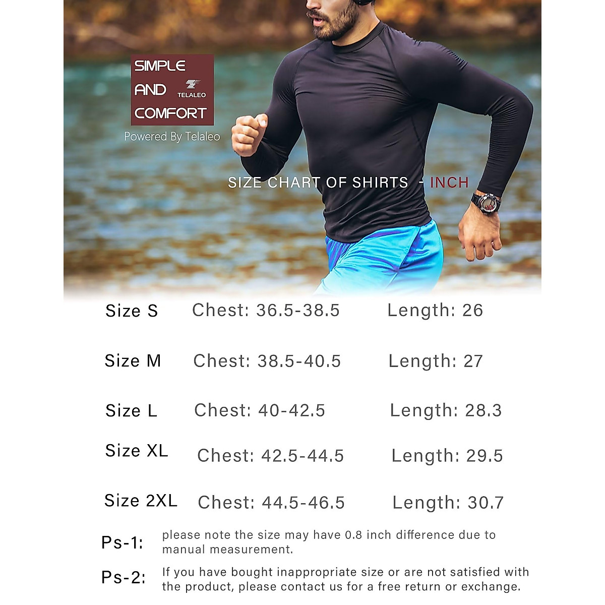 4 Pack Men's Compression Shirts Long Sleeve UPF SPF Rash Guard Workout Base Layer Undershirt Gear M