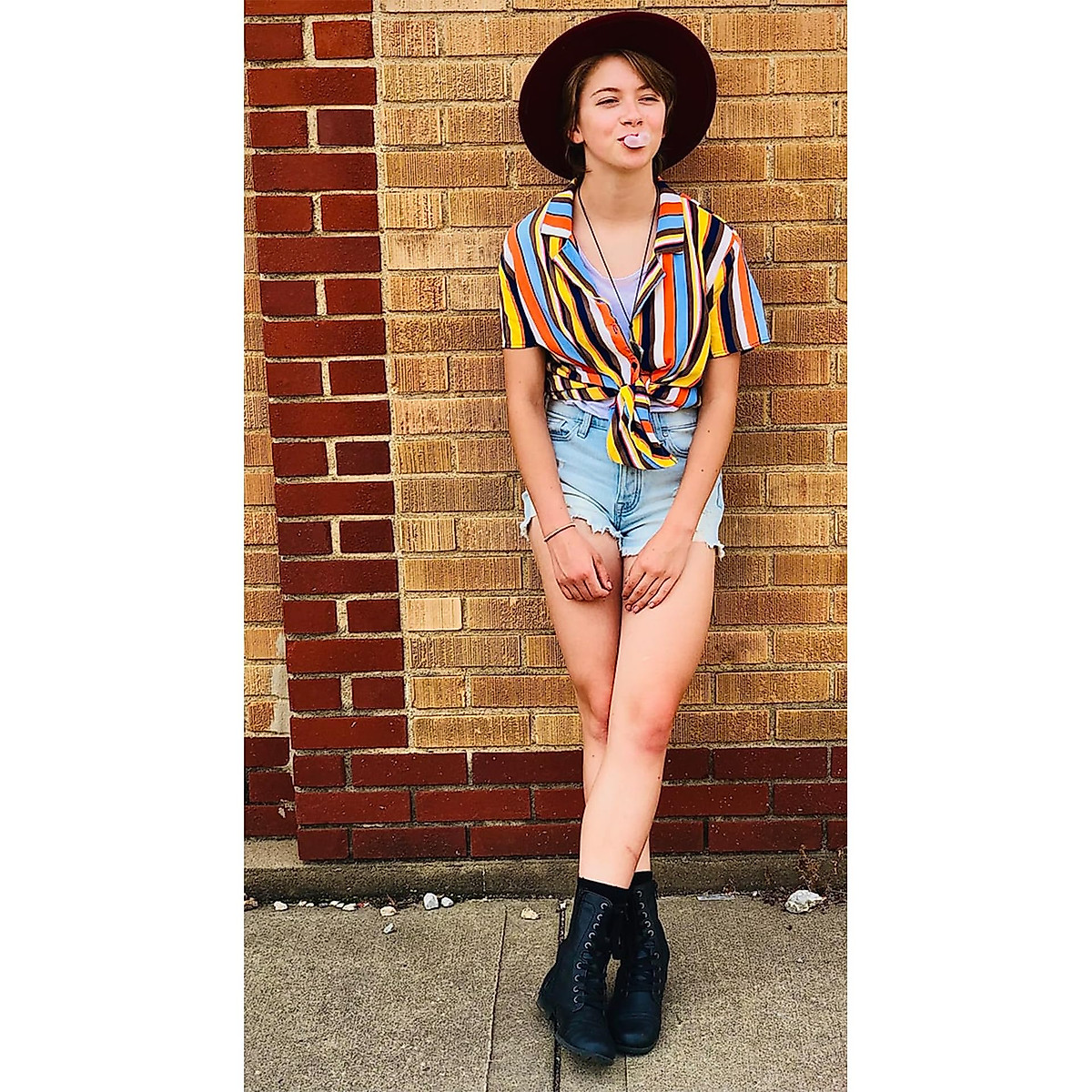 Wide Brim Panama Fedora Hat - Warm Felt Flat Top Pork Pie Cap for Women Men (Size:M/L) (US, Alpha, Medium, Large, Black)