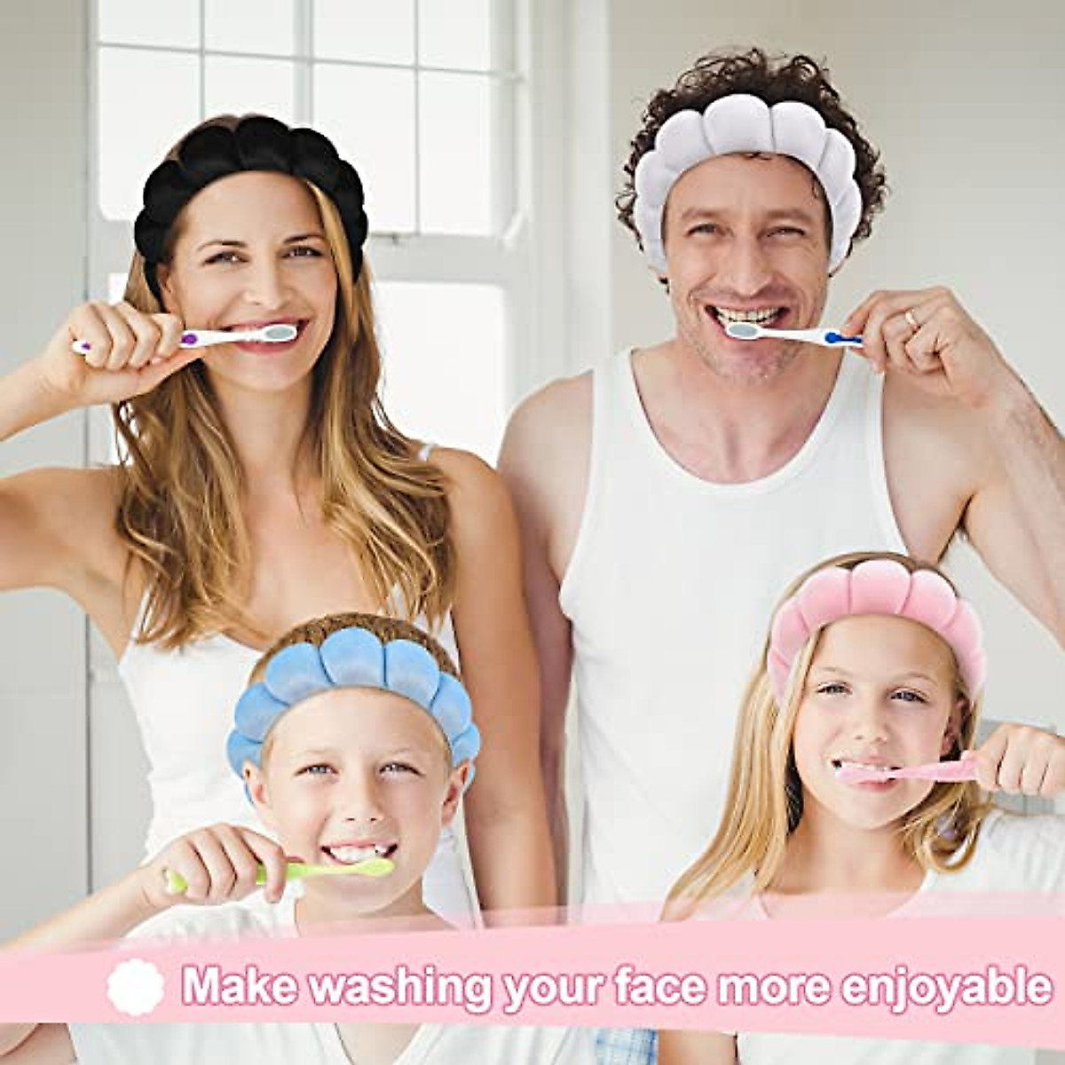 IGIGRING Spa Headband for Women, Sponge Spa Headband for Washing Face, Skincare Headbands for Face Washing, Makeup Removal, Shower, Skincare, Terry Towel Cloth Fabric Head Band (White)