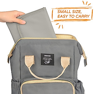 YaKuss Portable Baby Diaper Changing Pad, Detachable Travel Baby Changing Mat with Wipes Pockets and Diaper Bag, Baby Shower Gifts, Newborn Essentials, Unisex Baby Items (Small,1.0 Grey)