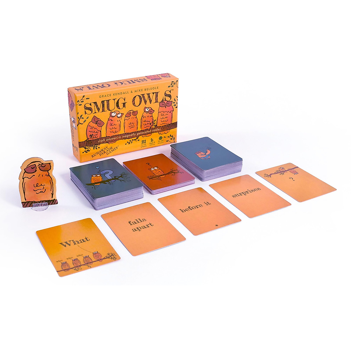 Smug Owls Card Game - A Hilarious & Creative Riddle-Solving Party Game for Kids and Adults | Fun for The Whole Family | 8+ | 15-20 min | 3-15 players