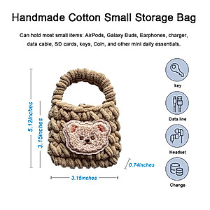 Handmade Cotton Protective Case for Airpods Pro 1 2, for Airpods 3 2 1, Galaxy Buds 2 Pro 2022, Buds 2 Pro Live, Crochet Headphones Cover, Earbuds Small Storage Bag Handmade Gift