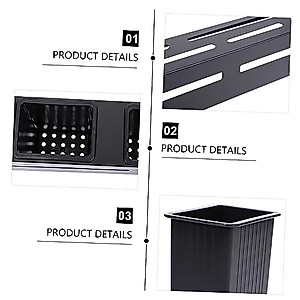 FUNOMOCYA Knife Holder Block Holder Wall Utensils Holder Wall Mounted Shelves for Storage Hanging Holder Kitchen Knife Storage Pot Lid Holder Cutter Storage Rack Stainless Steel Black