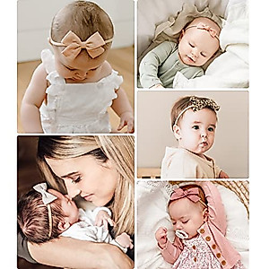 21 PCS Baby Headbands and Bows Hairbands Soft Nylon Elastics Handmade Girls Hair Accessories for Newborn Babies Infant Toddlers Kids