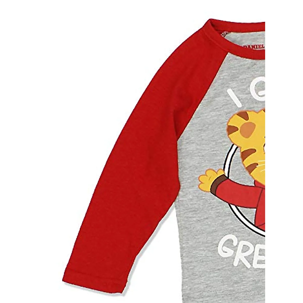 Daniel Tiger Toddler Boys Girls Long Sleeve Tee (2T, Red/Grey)