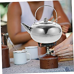 Tea Kettle 1pc Household Teakettle Grip Classic Round Drink Spout Cookware Large Belly Infuser Hiking Teapot X Travel with Maker Backing Induction Practical Stainless Gas Tea Pot tea (Color : Silver