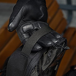 M-Tac Elite Bag Organizer Transparent Large Gen.II - Tactical Clear Durable Pouch with Zipper, Handle and Nylon Mesh Bottom (11.8 x 7.5 inches, Black)