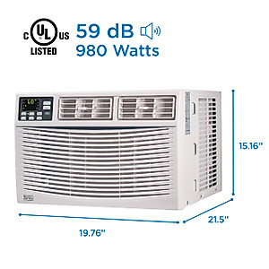 BLACK+DECKER BWAC12WT6 12,000 BTU Window Air Conditioner Unit, AC Cools Up to 550 Square Feet, Energy Efficient, White