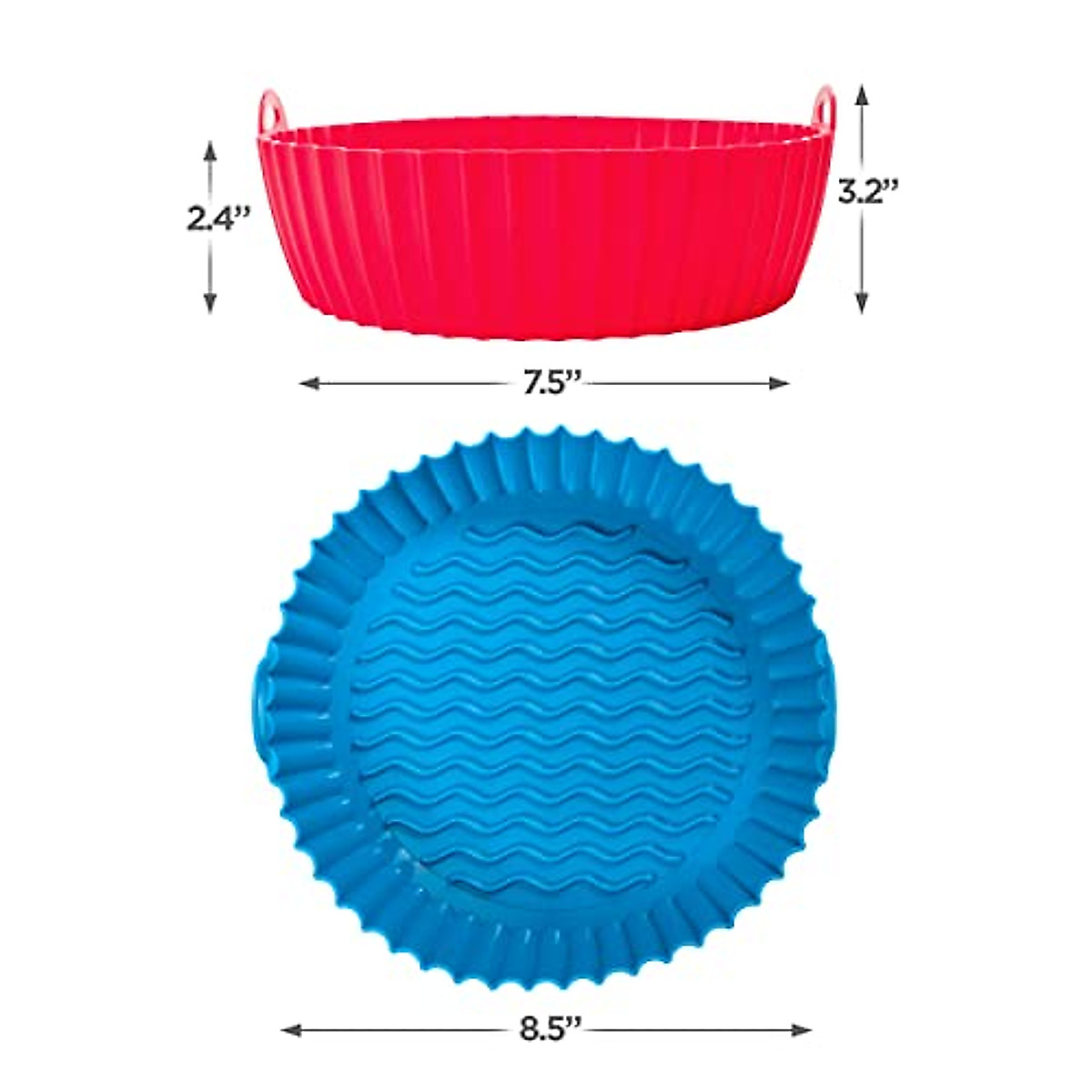 CJ Cooks Air Fryer Liners – 2pcs Air Fryer Silicone Liners – Sustainable and Reusable Air Fryer Liners – Food-Grade and Heat-Resistant Silicone Air Fryer Liners and Oven Mitts – 8.5-inch