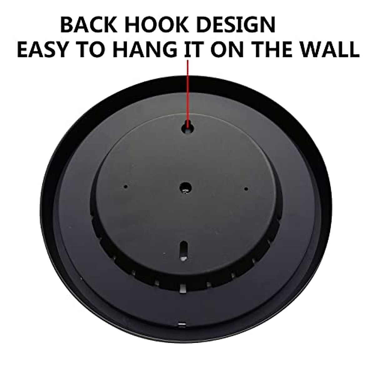 LayscoPro Indoor Outdoor Thermometer Garden Wall Patio Weather Thermometer Hygrometer, No Battery Needed Large Number for Easy Reading, Hanging Decor Round 10" in Diameter (Black)