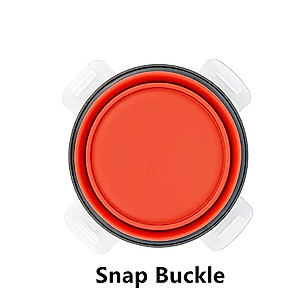 CCyanzi 3piece Round Collapsible Bowl with Lids, Silicone Food Storage Containers, Microwave & Freezer Safe, Space Saving for Kitchen Cabinet and Camping Backpack,(Red Gray)