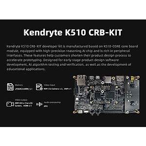 Kendryte K510 CRB-KIT Developer Kit Based on Dual-core 64-bit RISC-V AI SoC Chip 512M LPDDR3+16GB eMMC 5.1 Storage Support Linux System for AI Deep Learning
