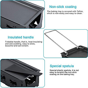Cheese Raclette Set, Portable Candlelight Raclette Pan Foldable Non-Stick Rotaster Baking Tray Stove Set with Spatula Home Kitchen Grilling Tool