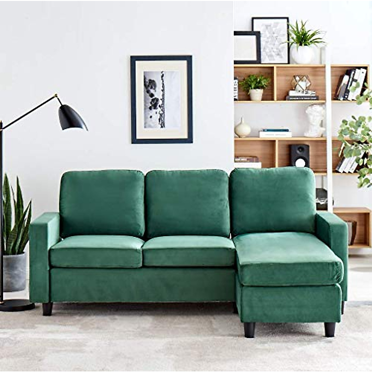 Cherry Tree Furniture Campbell 3-Seater Sofa with Reversible Chaise (Green)