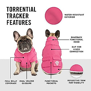 Canada Pooch Torrential Tracker Dog Rain Jacket - Easy On, Adjustable Full Body Coverage, Waterproof, Functional Pockets, Reflective Trim Rain Coat for Dogs, Great for Dogs
