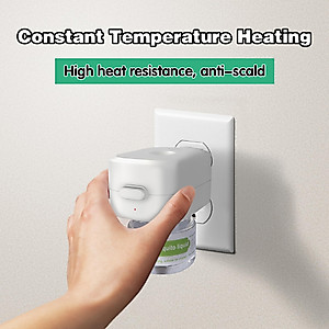 Ddrihlees Mosquito Repeller, Electronic Mosquito Repellent Plug in Indoor Use, Includes 2-Pack 280 Hr Repellent Refills, No Candles or Flames, DEET-Free, for Home, Bedroom, Office, Kitchen (White)