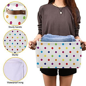 WIHVE Storage Bins Lemon Fabric Storage Basket for Organizing Closet Shelf Organizer Basket with Handles