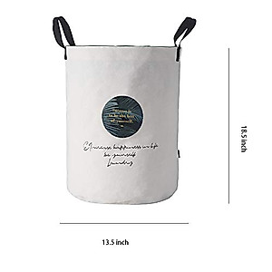18.5" Laundry Hamper Large Waterproof, Laundry Hampers, Foldable Fabric Laundry Basket, Clothes Laundry Hamper, Toy Storage Bin, Waterproof Round Canvas Storage Basket