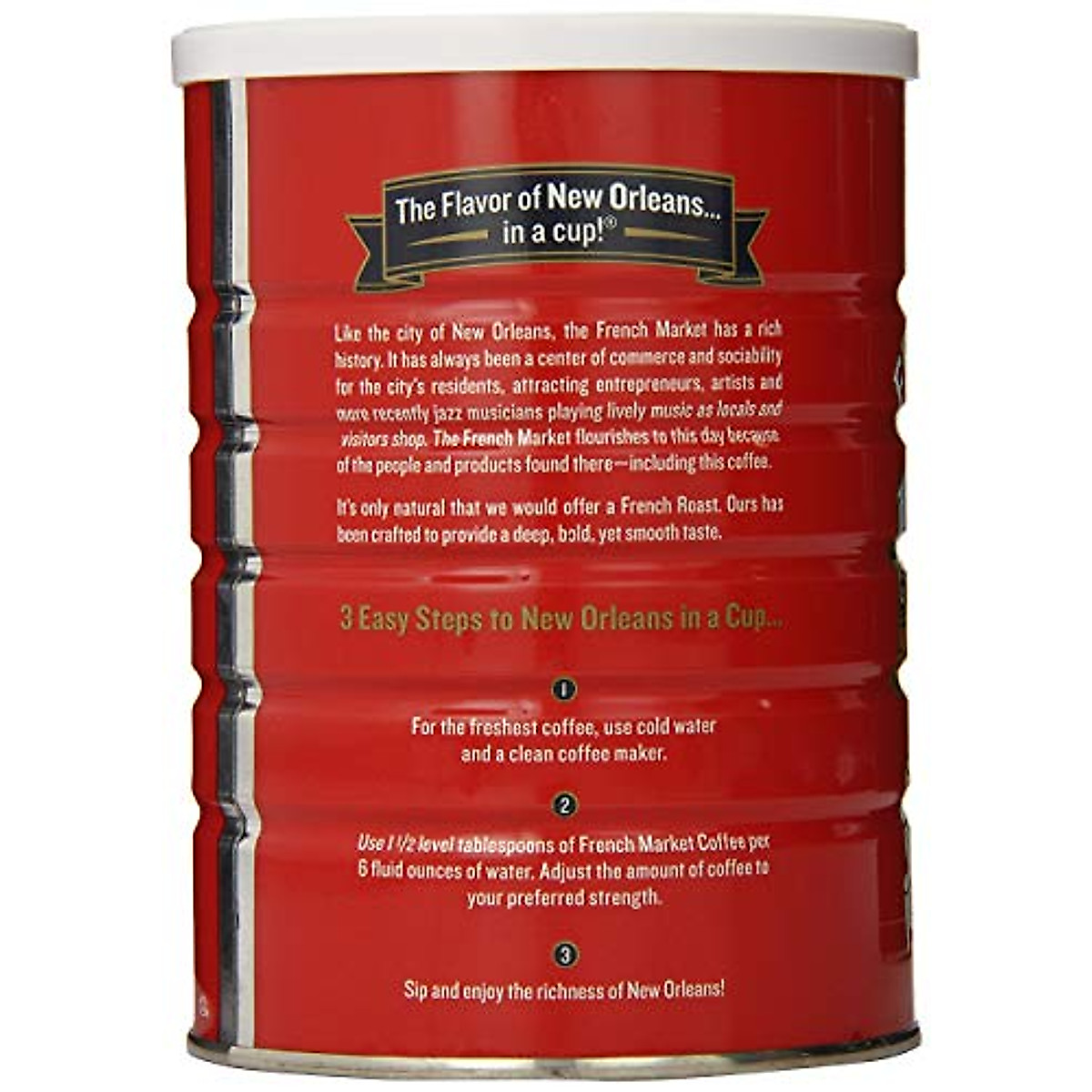 French Market French Roast Medium-Dark Roast Ground Coffee, 12oz Can (Pack of 1)