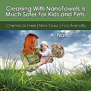 Life Miracle Nano Towels - The Amazing Eco Cloth That Cleans Virtually Any Surface with Only Water. No More Paper Towels Or Toxic Chemicals. 4-Pack (14x14, Grey)