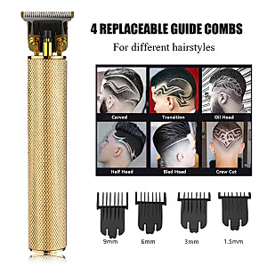 Professional Hair Clippers for Men, Cordless Zero Gapped T-blade Barber Trimmers Electric Hair Trimmer Close Cutting Kit for Mens Baldheaded Detail Beard Ornate Shaver Barbershop