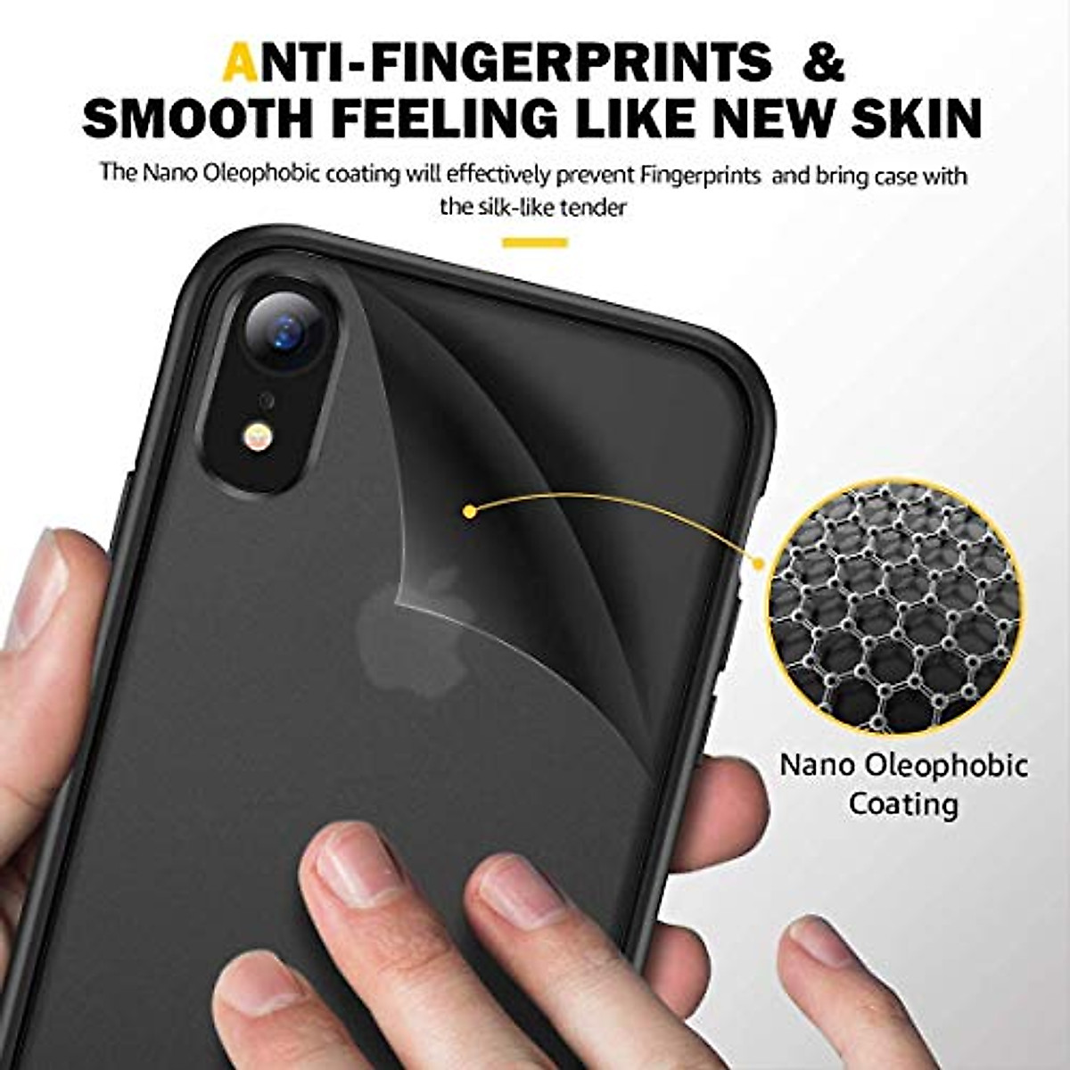 Humixx Shockproof Series iPhone XR Case Cover 2020 [Military Grade Drop Tested] [Upgraded Nano Material] Translucent Matte Case with Soft TPU Bumper, Protective Case for Apple iPhone XR - 6.1 inch