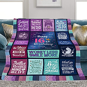 Sweet 16 Gifts for Girls, 16th Birthday Gifts for Girl, 16 Year Old Girl Birthday Gifts, Gifts for 16 Year Old Girl, Sweet Sixteen Gifts for Girls, 16th Birthday Decoration Blanket Throw 60"X50"