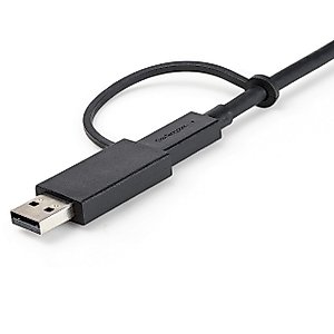 StarTech.com 3ft (1m) USB-C Cable with USB-A Adapter Dongle - Hybrid 2-in-1 USB C Cable w/USB-A - USB-C to USB-C (10Gbps/100W PD), USB-A to USB-C (5Gbps) - Ideal for Hybrid Docking Station (USBCCADP)