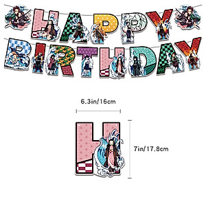 Anime Birthday Decorations,Anime Themed Party Supplies Including Banner and Aluminum Film Balloons,Perfect Birthday Party Decorations