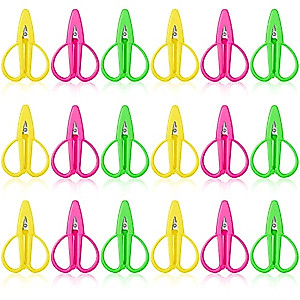 18 Pcs Mini Scissors Thread Tiny Scissors Colorful Travel Scissors Sewing Small Scissors 2.56 x 1.65 Inch Embroidery Craft Scissors with Cover, 3 Colors